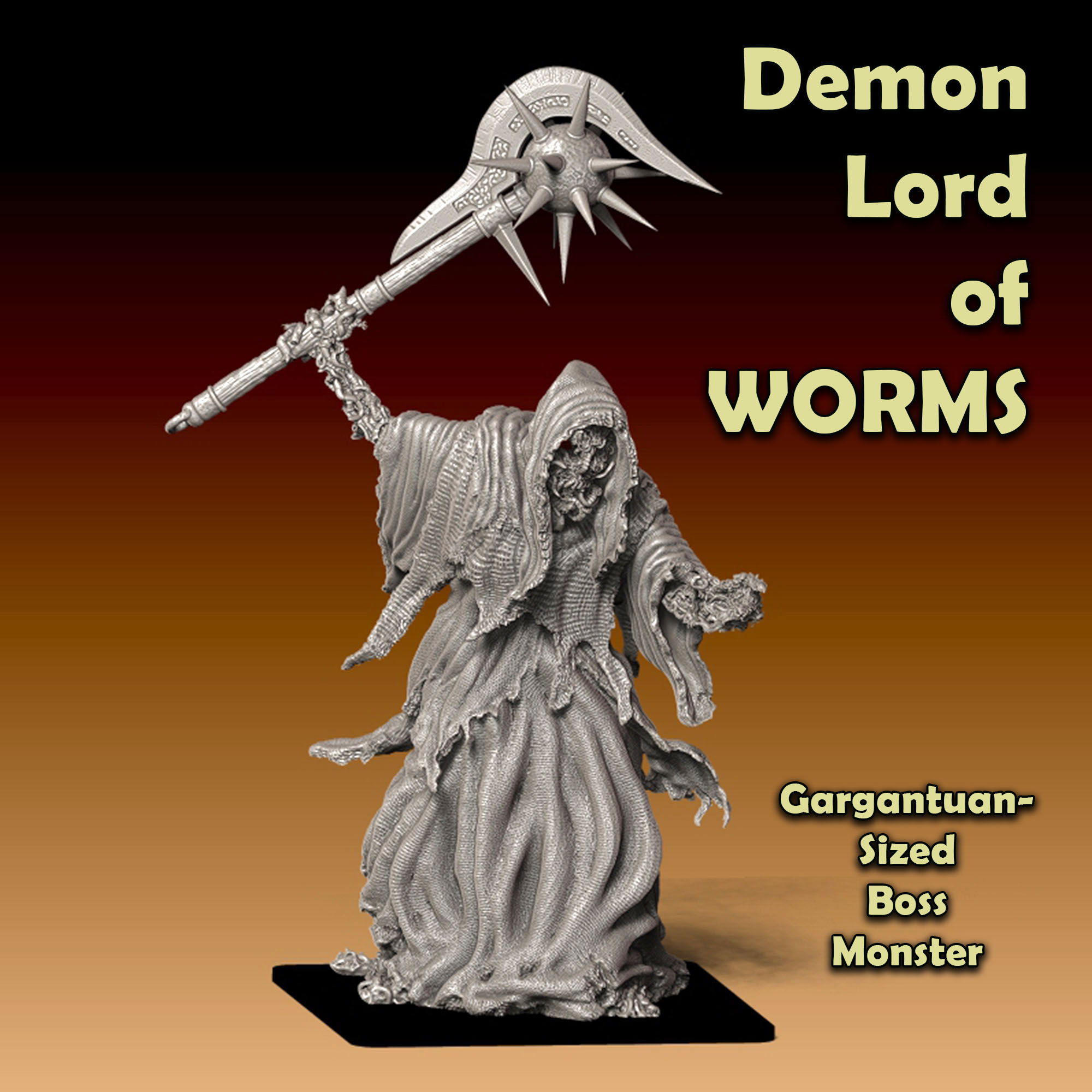 Demon Lord of WORMS - RESIN Printed - Dark Platypus
