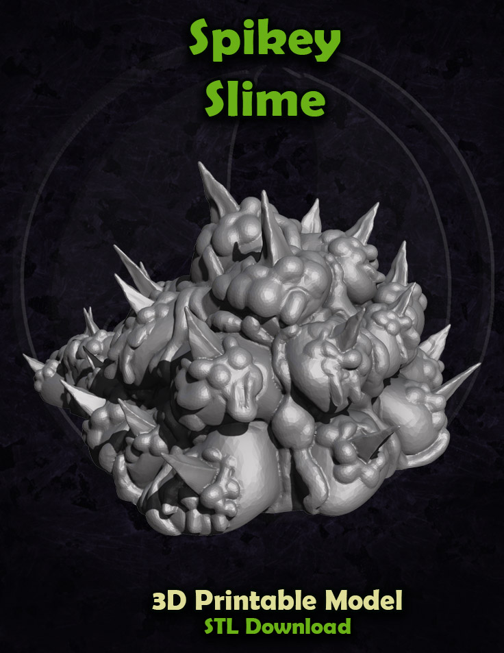 Spiky Slime - 28mm Slime Monster - STL File Download - Dark Platypus